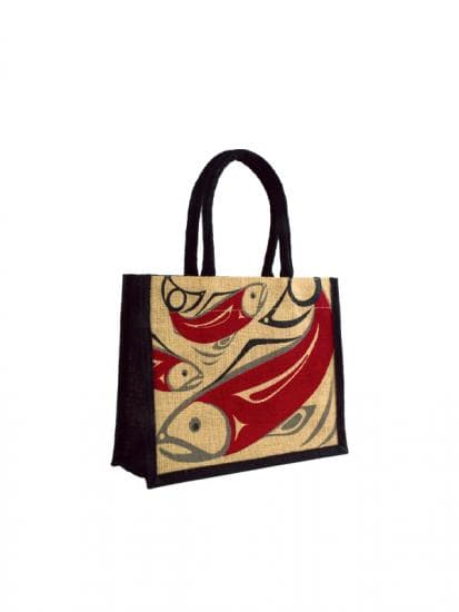 Connie Dickens Salmon MINI Jute Bag Red – U'mista Cultural Centre